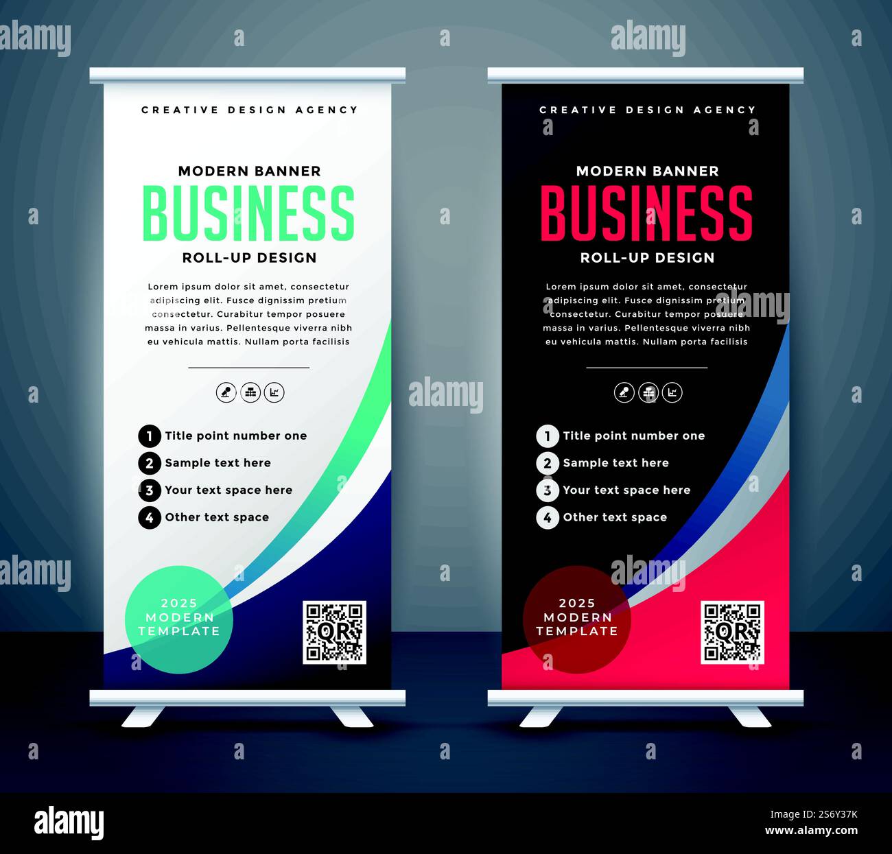 abstract roll up display standee banner in dark and light shade Stock ...