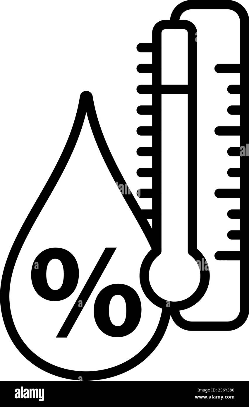 Humidity Icon. Bold outline design with editable stroke width. Vector ...