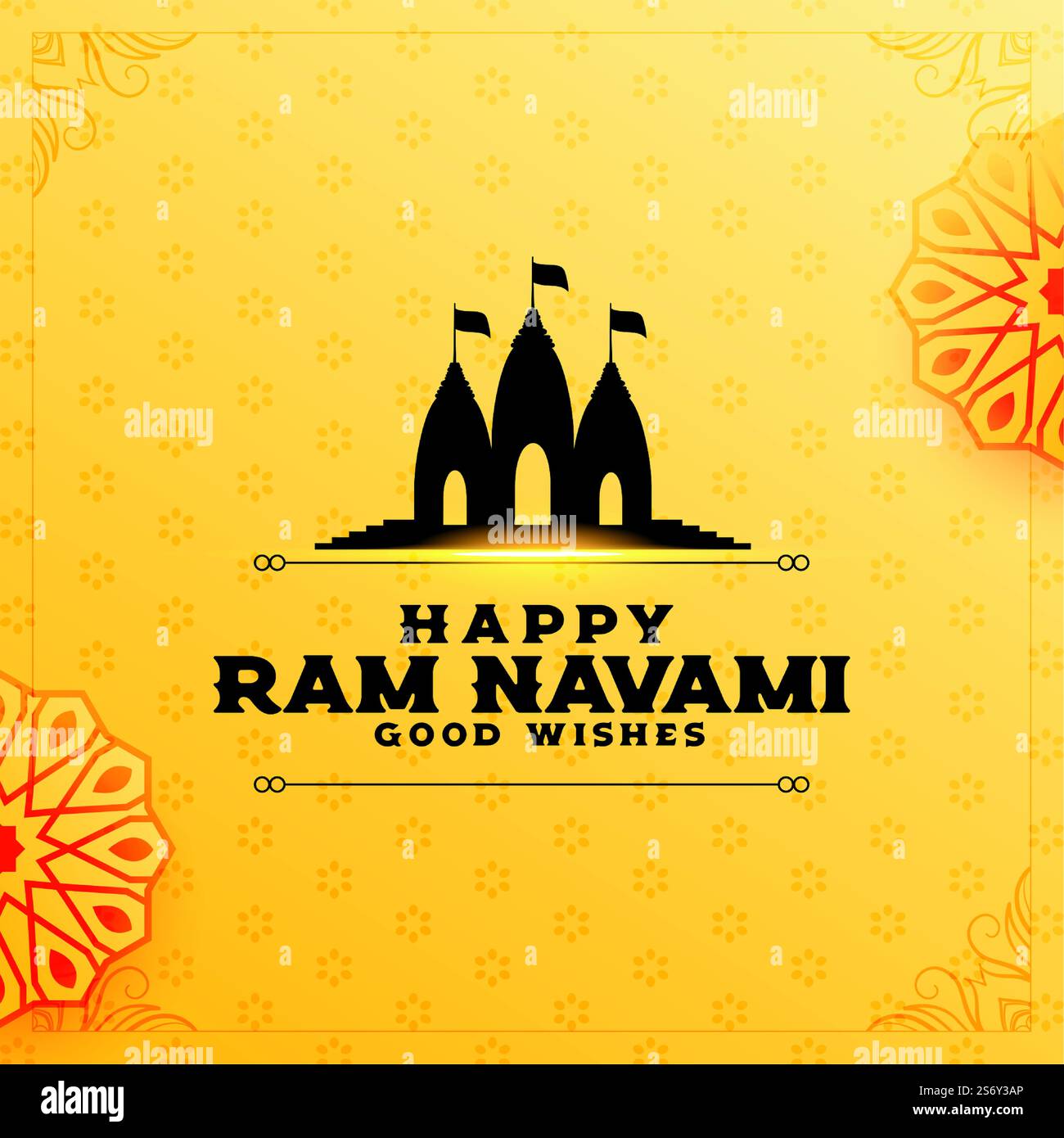beautiful ram navami festival wishes card background Stock Vector Image ...