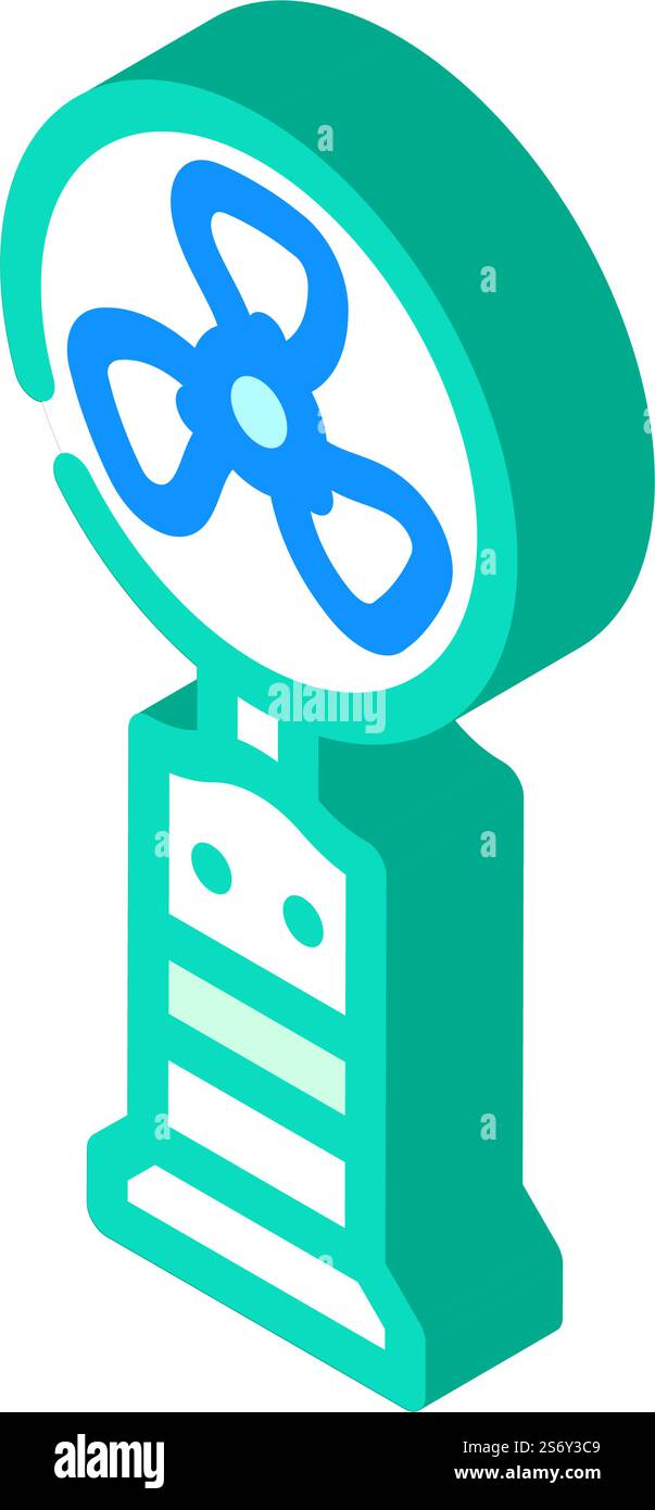 floor fan isometric icon vector. floor fan sign. isolated symbol ...