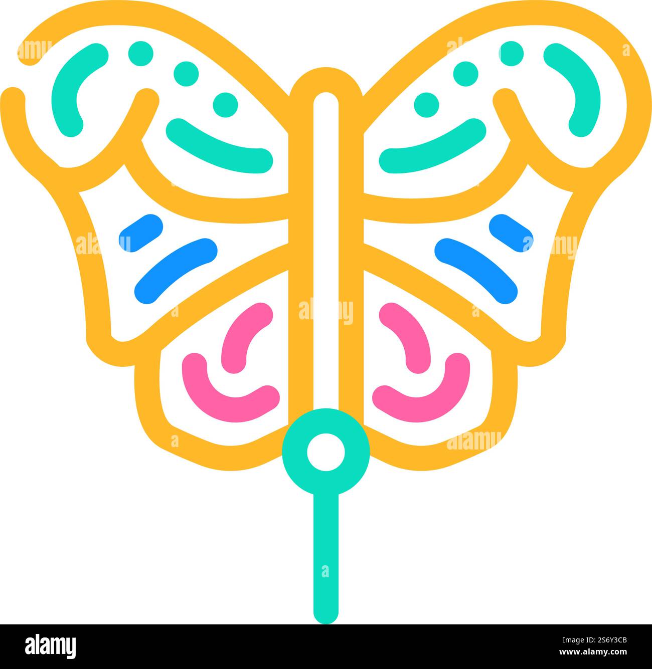 butterfly form kite color icon vector. butterfly form kite sign ...