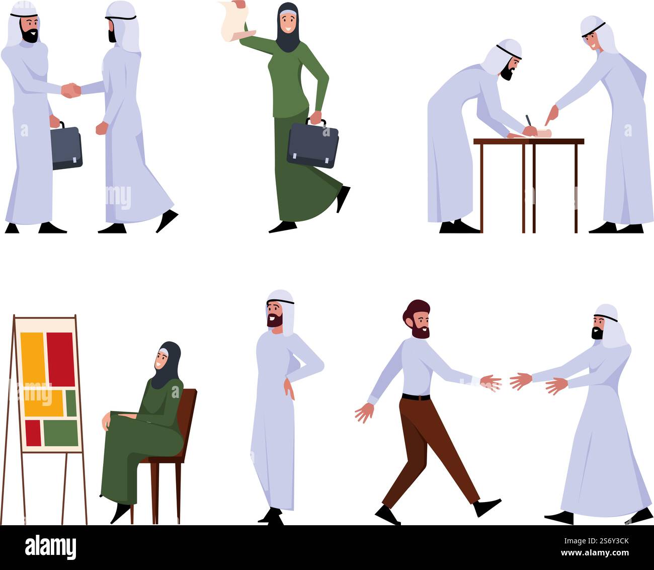 Arabic business. Traditional ethnic arabs partnership saudi workers ...