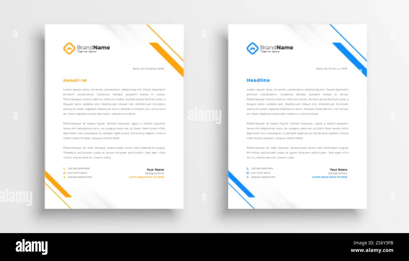 simple business letterhead design set of two Stock Vector Image & Art ...