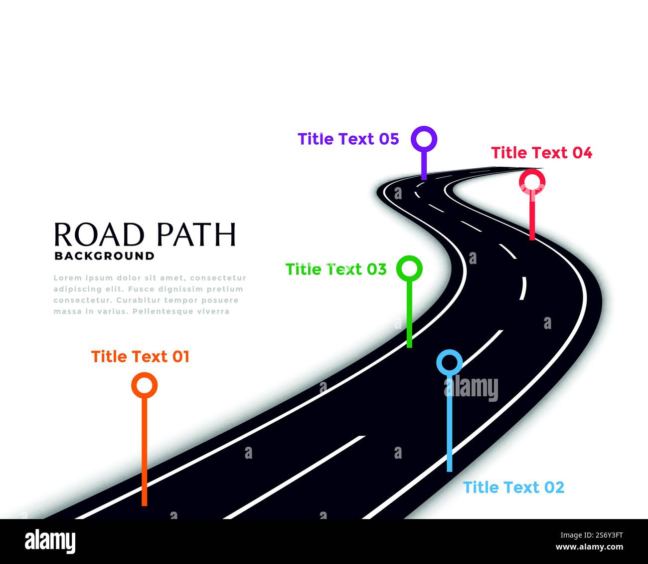 winding road infographic template with milestone points Stock Vector ...