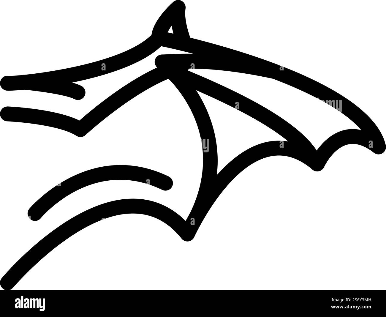 gargoyle wing line icon vector. gargoyle wing sign. isolated contour ...