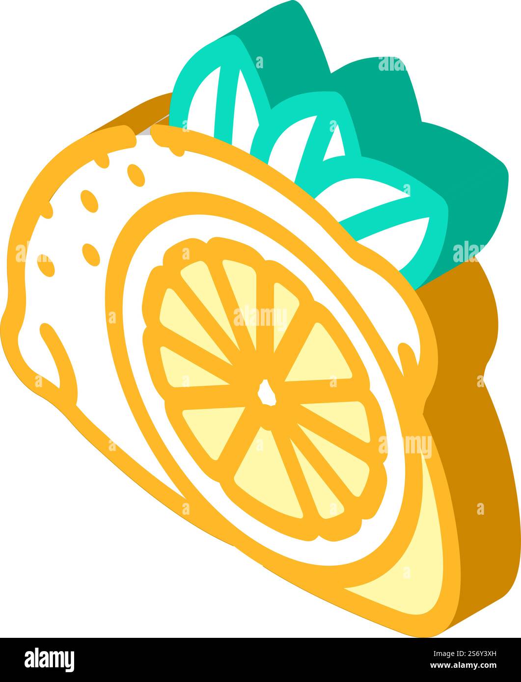 lemons cut isometric icon vector. lemons cut sign. isolated symbol ...