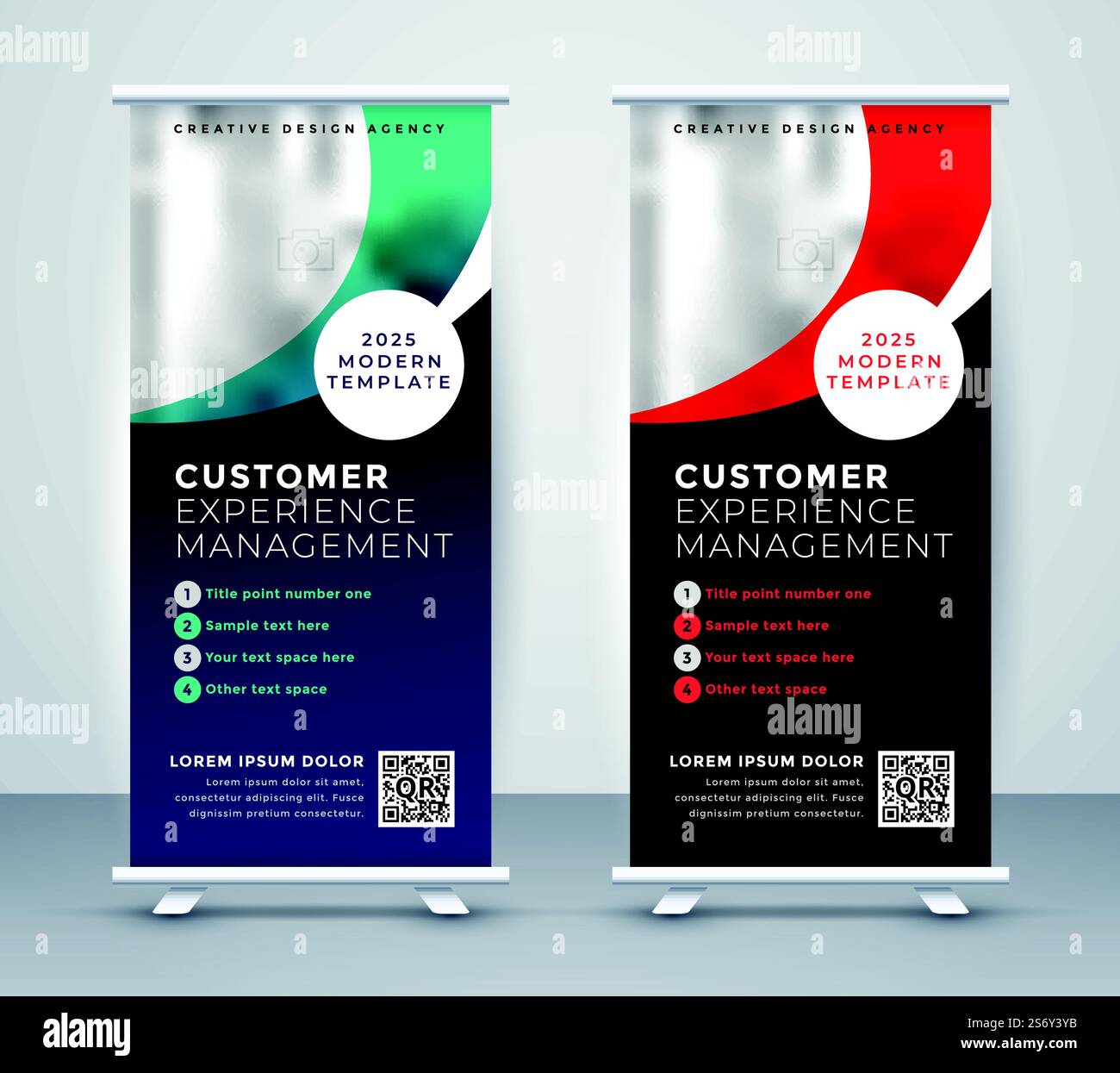 two standee roll up banner presentation template Stock Vector Image ...