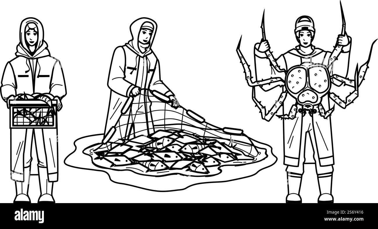 Fishermen boat fishery Black and White Stock Photos & Images - Alamy