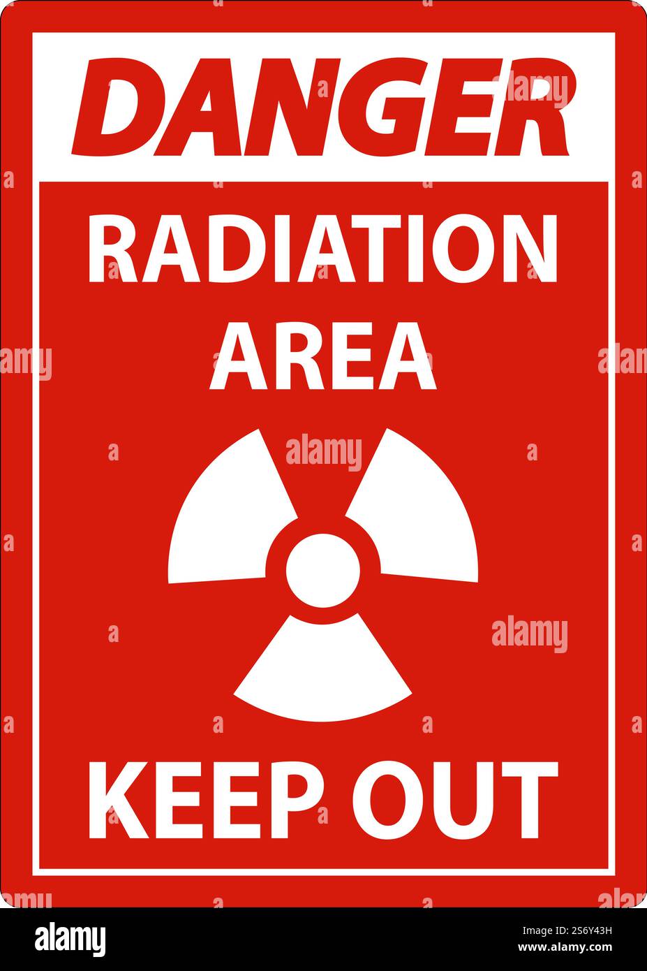 Danger Radiation Area Keep Out Sign On White Background Stock Vector ...