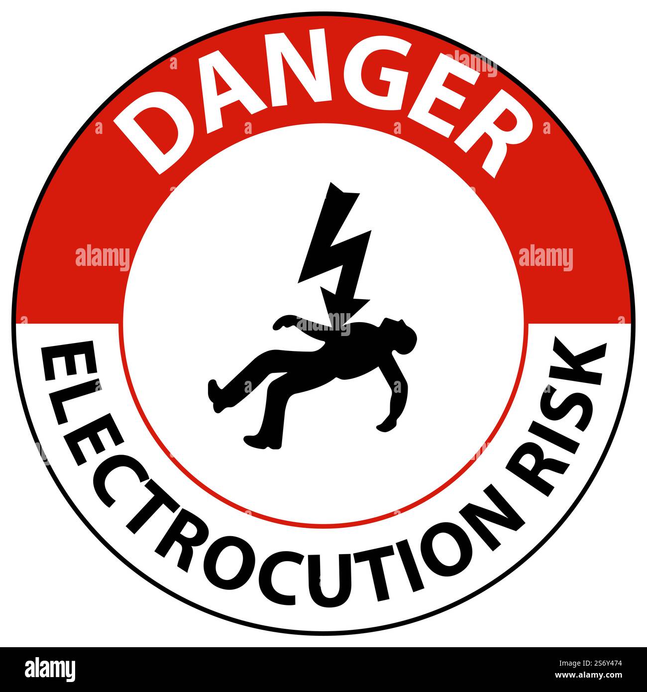 Danger Electrocution Risk Sign On White Background Stock Vector Image ...