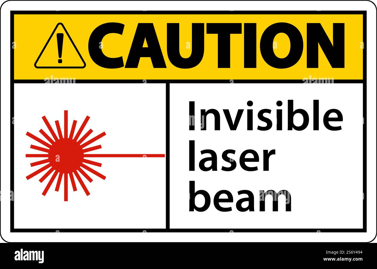 Caution Sign invisible laser beam On White Background Stock Vector ...