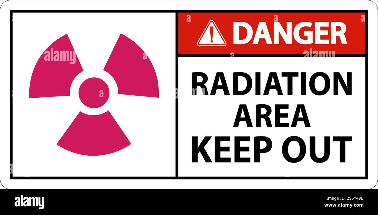 Danger Radiation Area Keep Out Sign On White Background Stock Vector ...