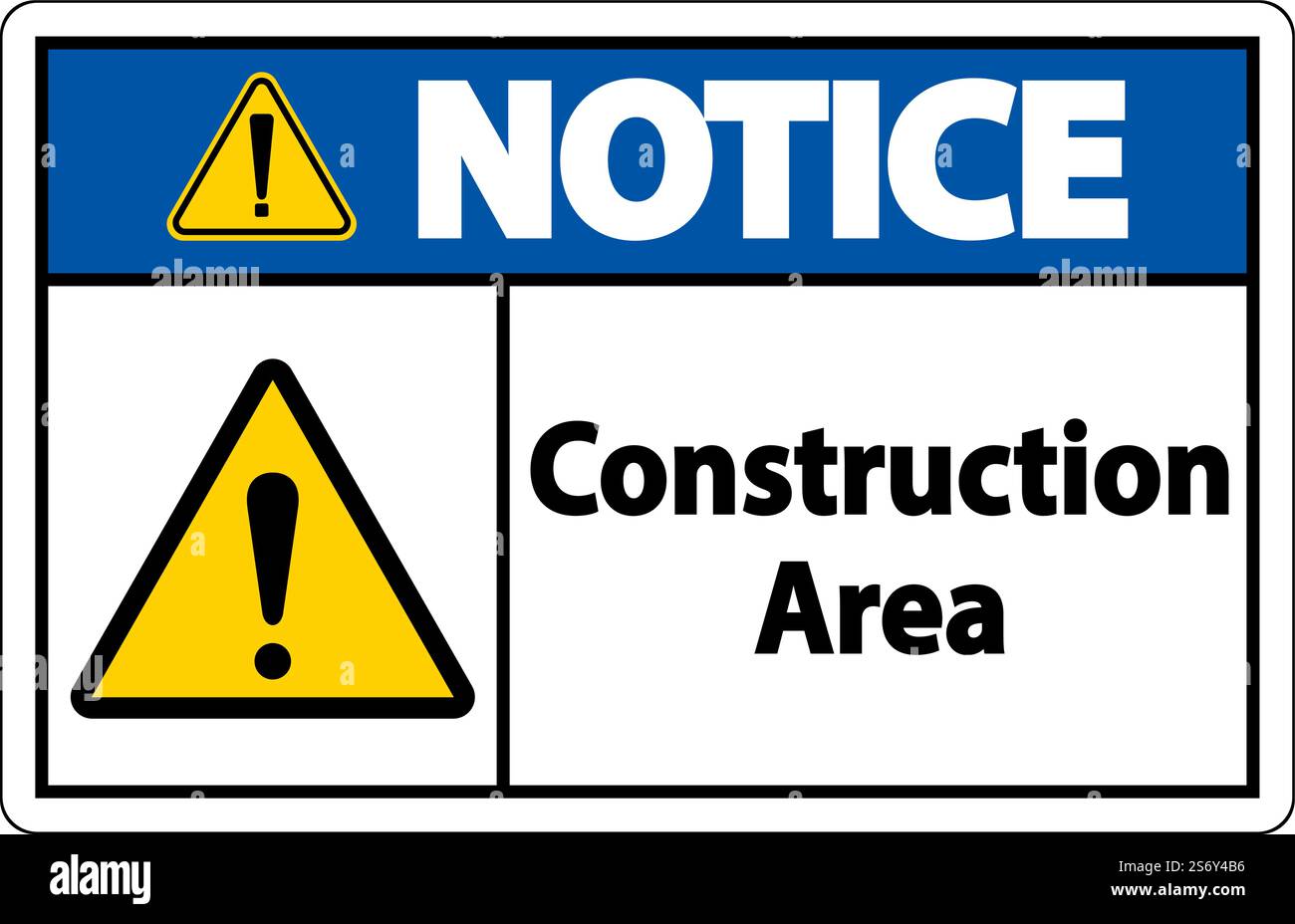 Notice Construction Area Symbol Sign On White Background Stock Vector ...