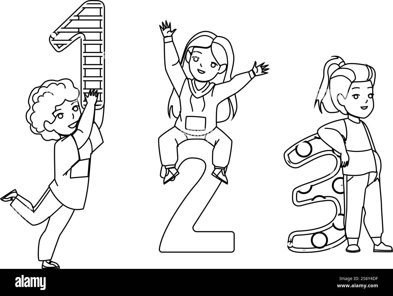 Kids Math Educational Lesson In School Vector. Children Boy And Girl ...