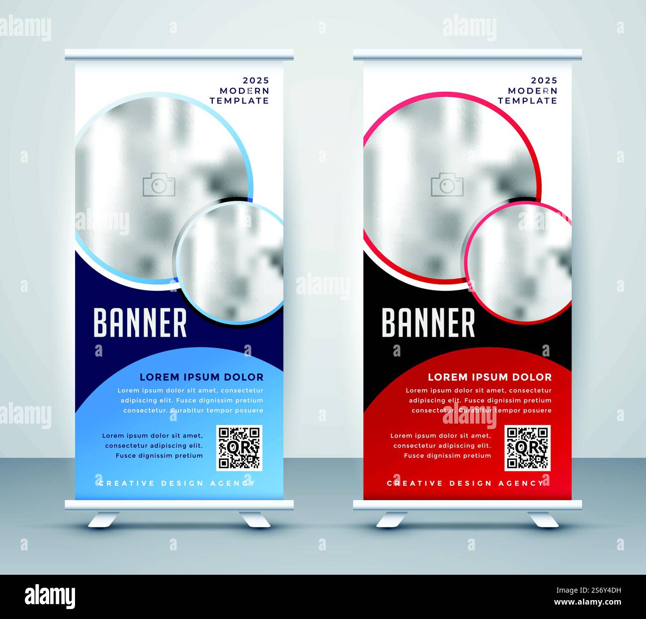 vertical roll up banner standee template design Stock Vector Image ...