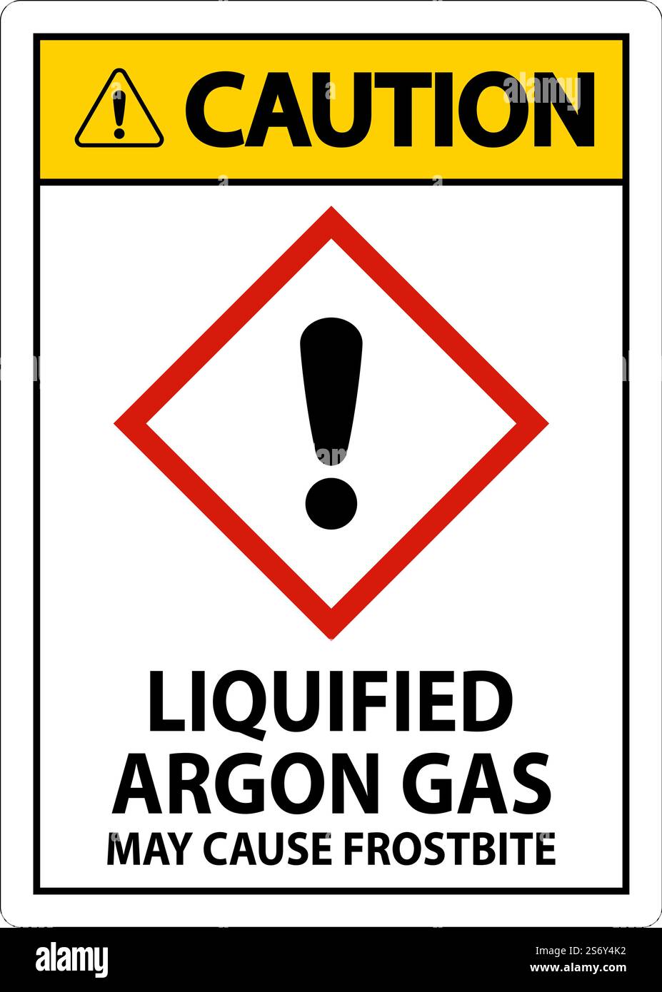Caution Liquified Argon Gas GHS Sign On White Background Stock Vector ...