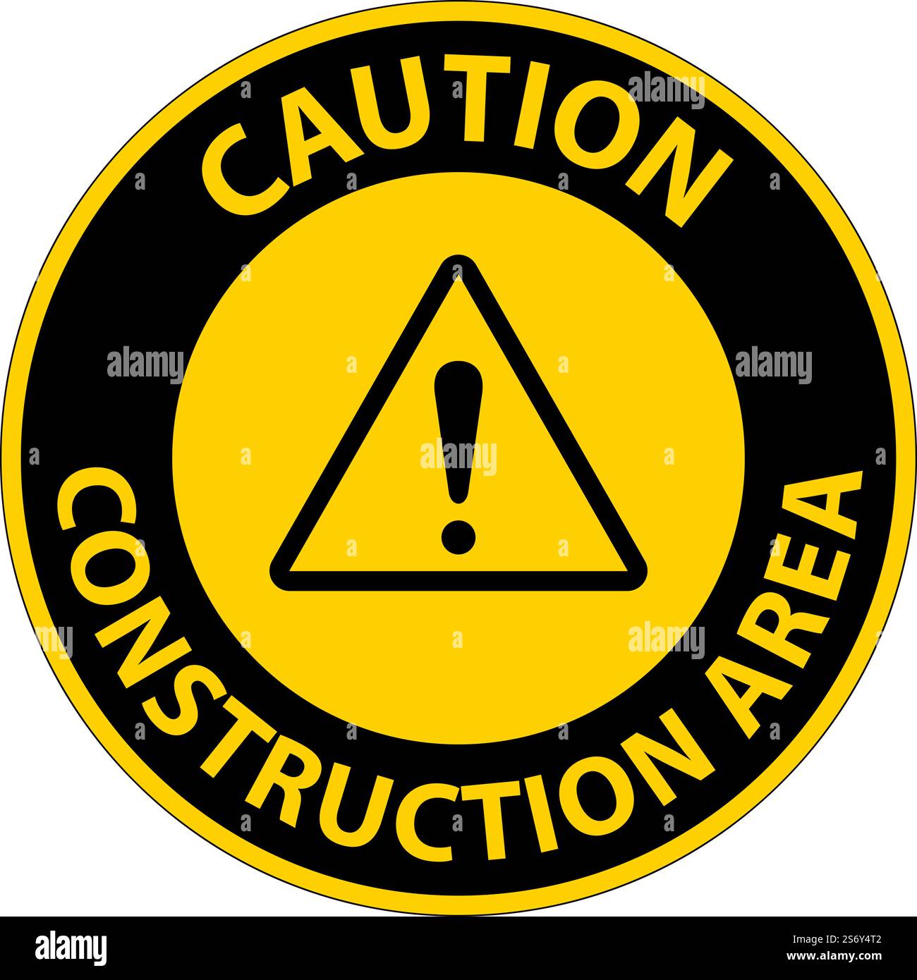Caution Construction Area Symbol Sign On White Background Stock Vector ...