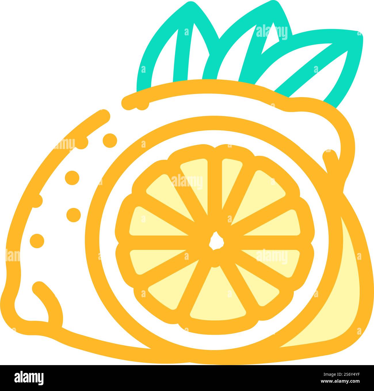 lemons cut color icon vector. lemons cut sign. isolated symbol ...