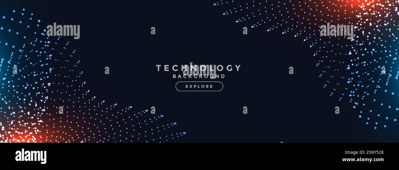 glowing digital technology particles banner design Stock Vector Image ...