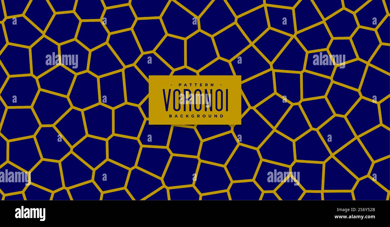 voronoi lines texture pattern in golden and blue colors Stock Vector ...