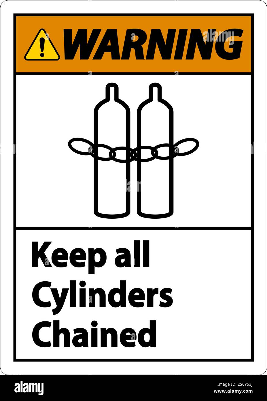 Warning Keep All Cylinders Chained Symbol Sign On White Background ...