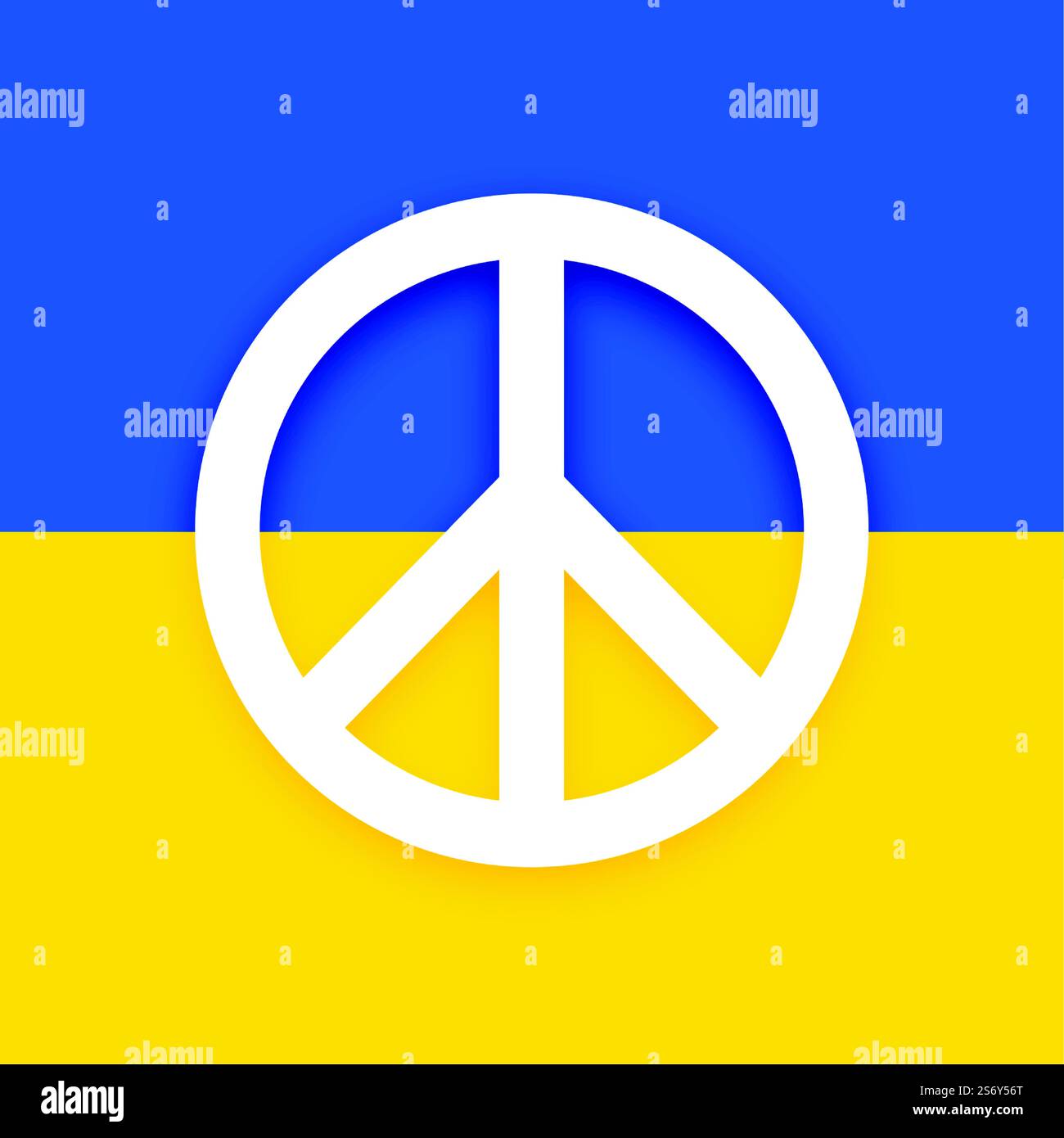 ukraine flag with peace symbol to stop russia war and invasion Stock ...