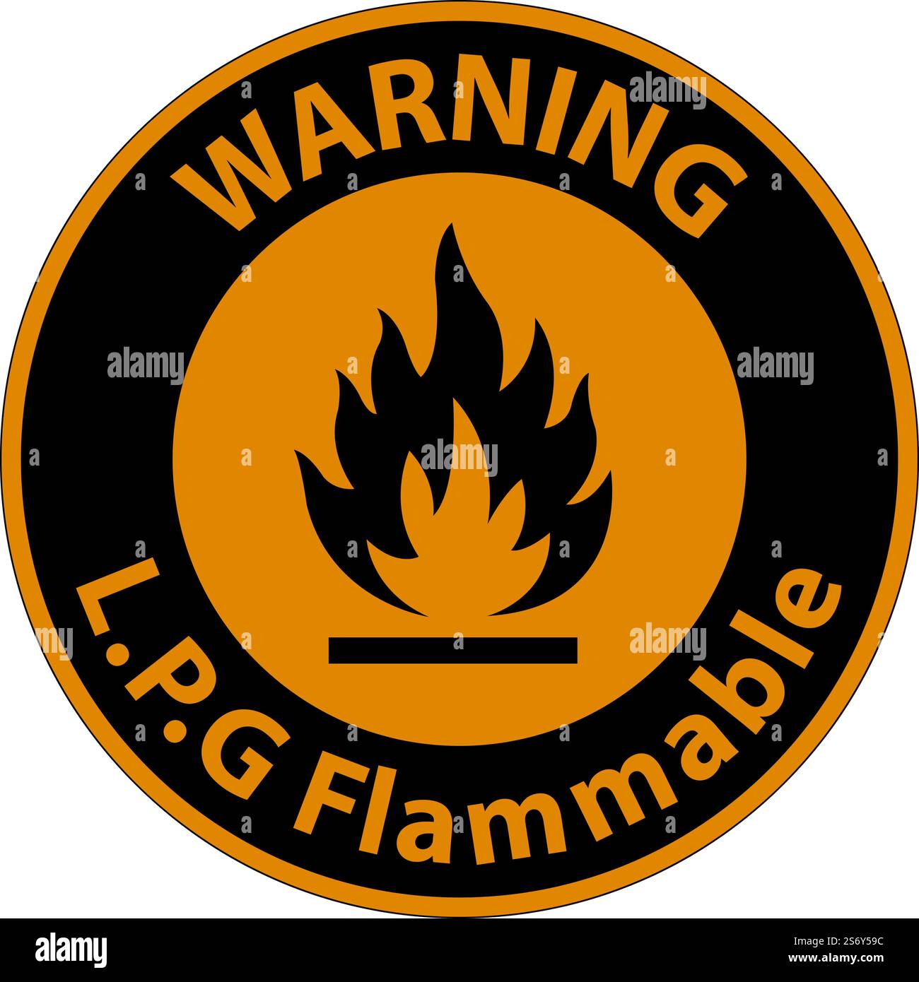 Warning L.P.G Flammable Symbol Sign On White Background Stock Vector ...