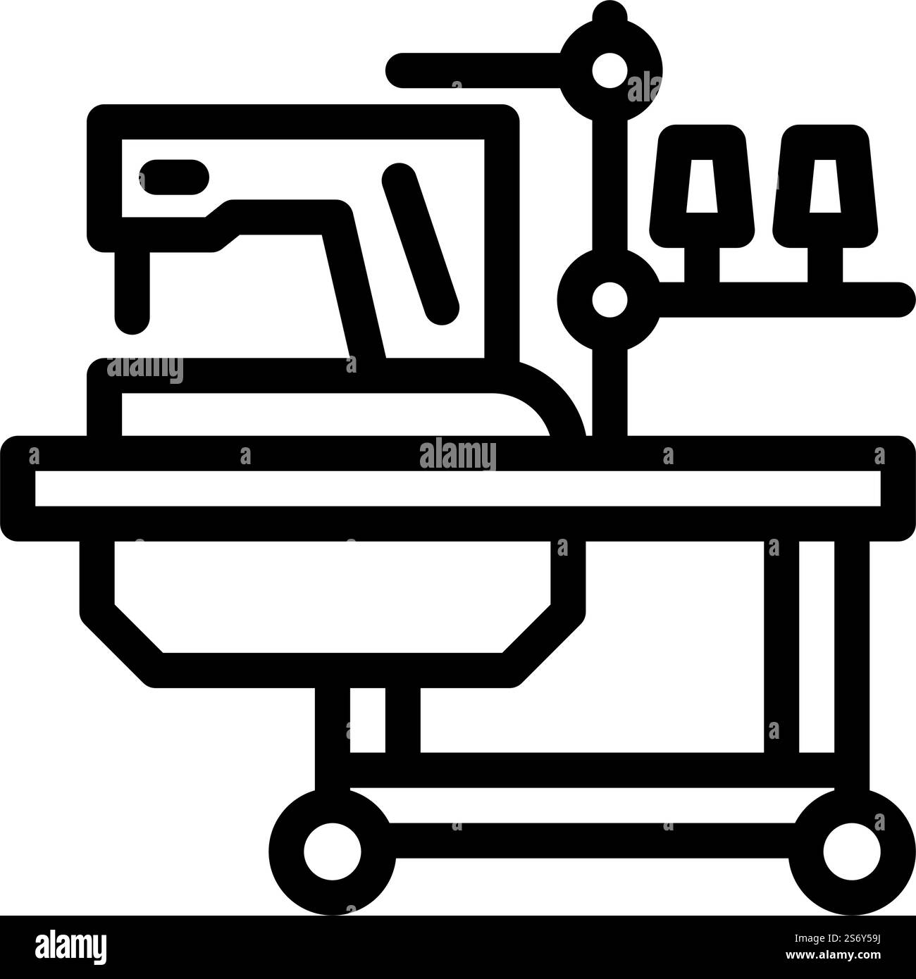 sewing machine line icon vector. sewing machine sign. isolated contour ...