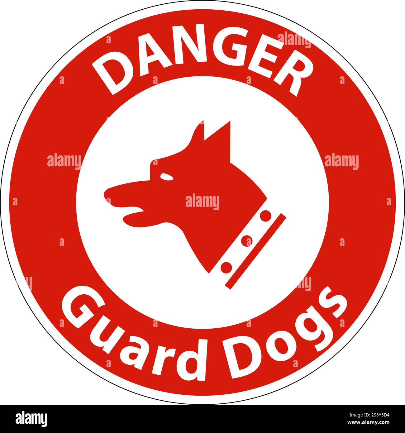 Danger Guard Dogs On Patrol Symbol Sign On White Background Stock ...