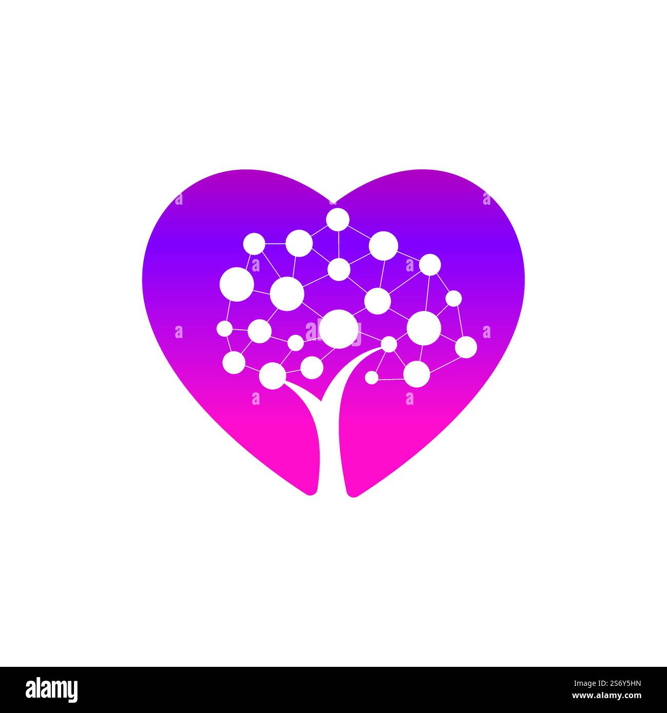 Tech Tree heart shape concept Logo Template Design. Technology, nature ...