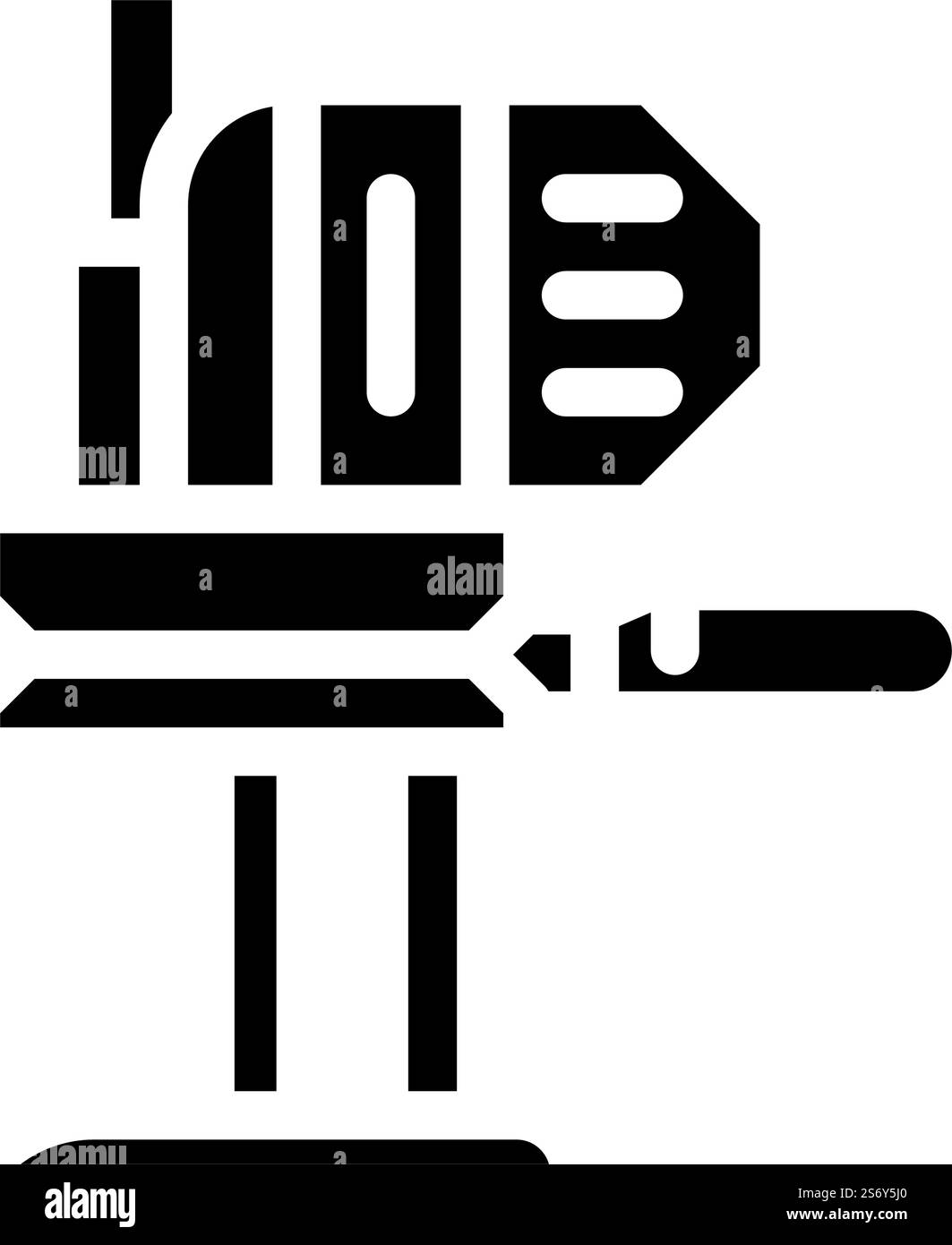 saber knife sewing glyph icon vector. saber knife sewing sign. isolated ...
