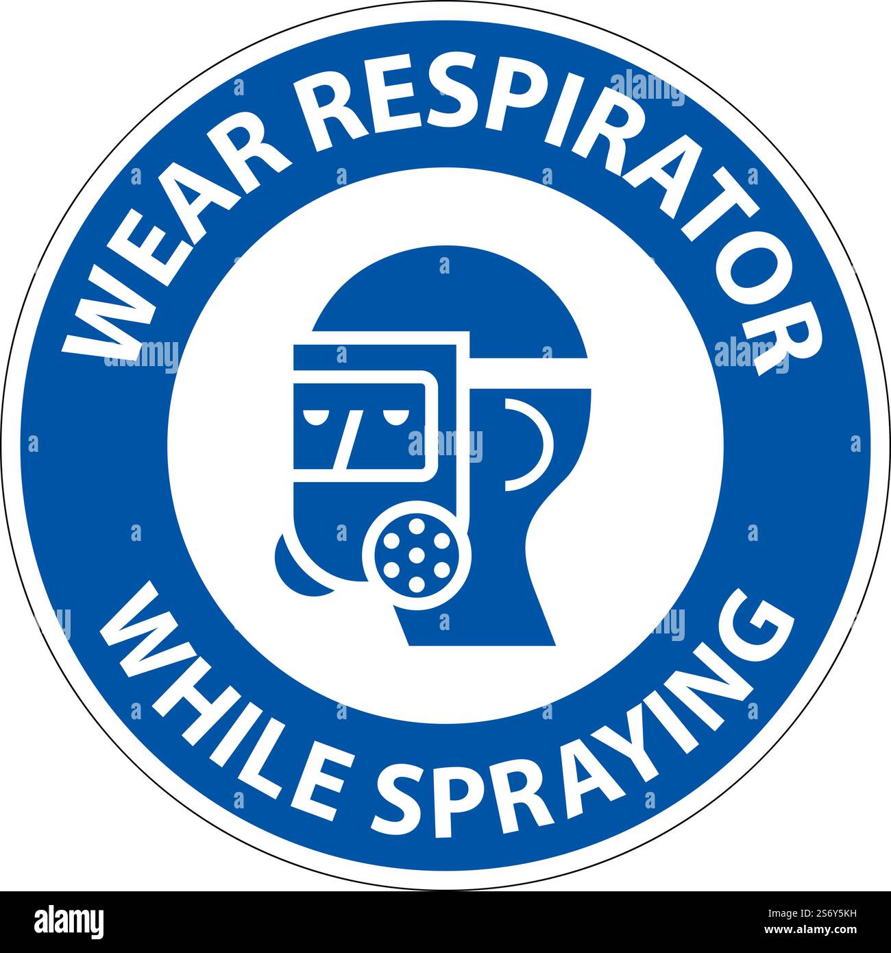 Notice Wear Respirator While Spraying Sign With Symbol Stock Vector ...