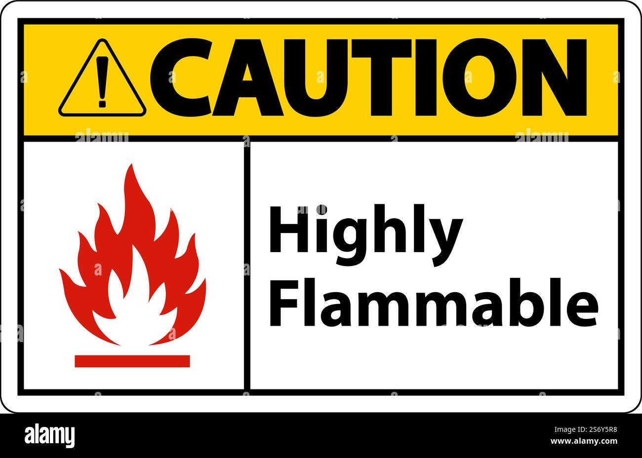 Caution Highly Flammable Sign On White Background Stock Vector Image ...