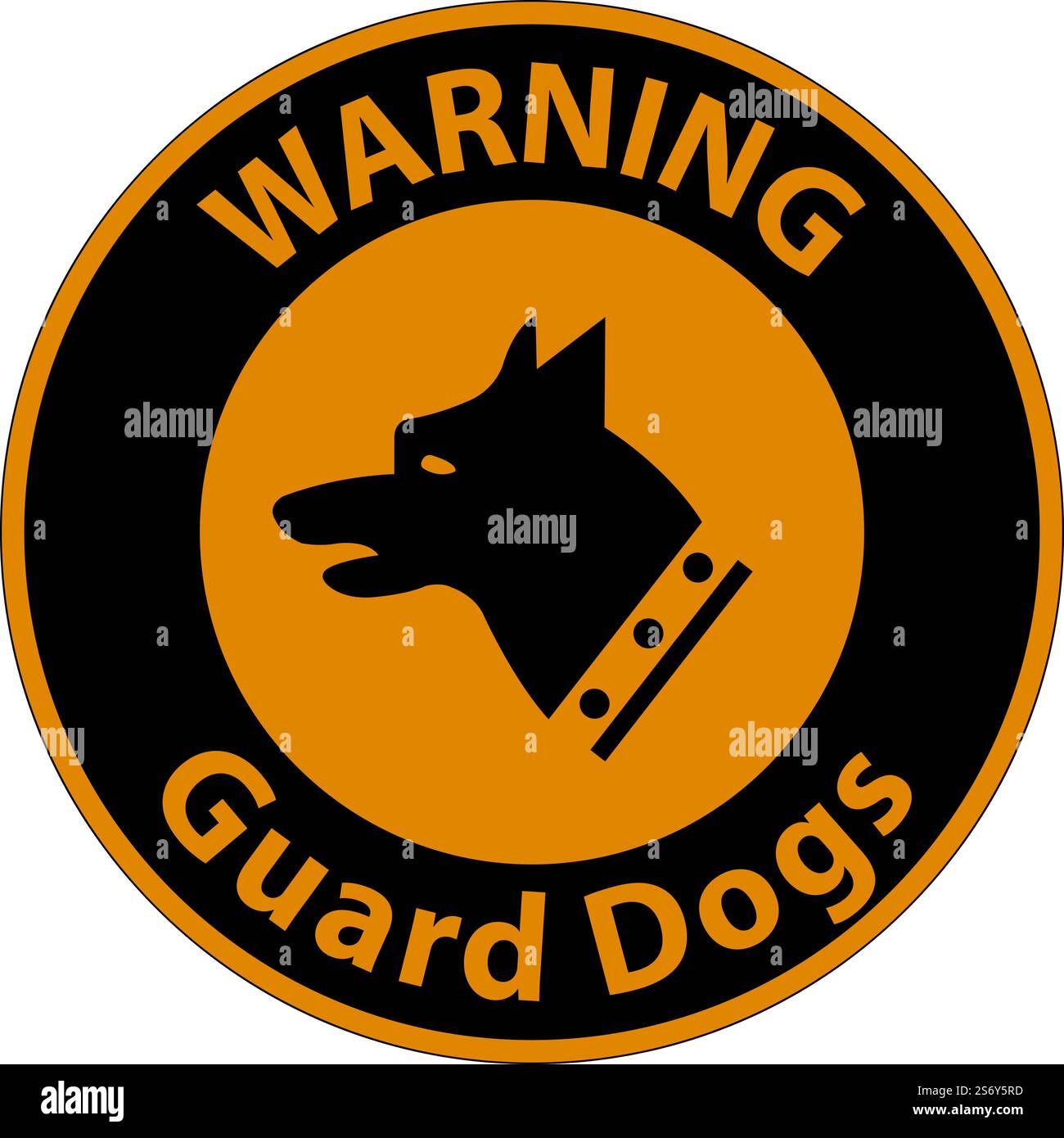 Warning Guard Dogs On Patrol Symbol Sign On White Background Stock ...