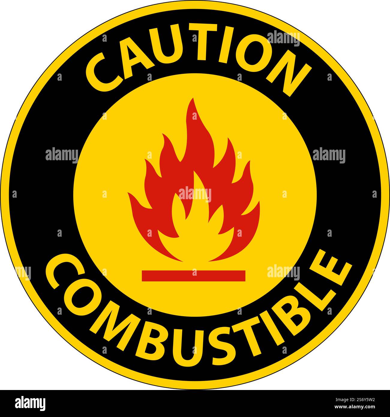Caution Sign Combustible On White Background Stock Vector Image & Art ...