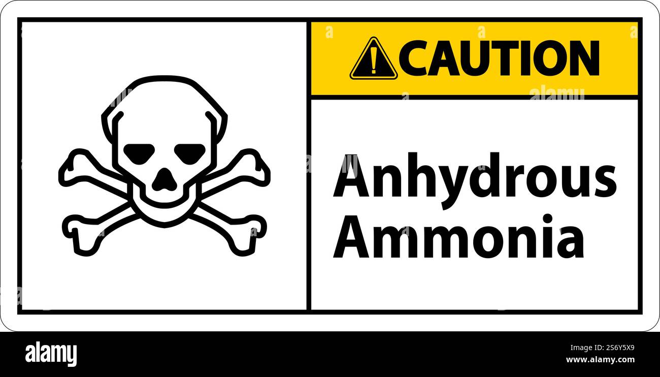 Caution Anhydrous Ammonia Sign On White Background Stock Vector Image ...