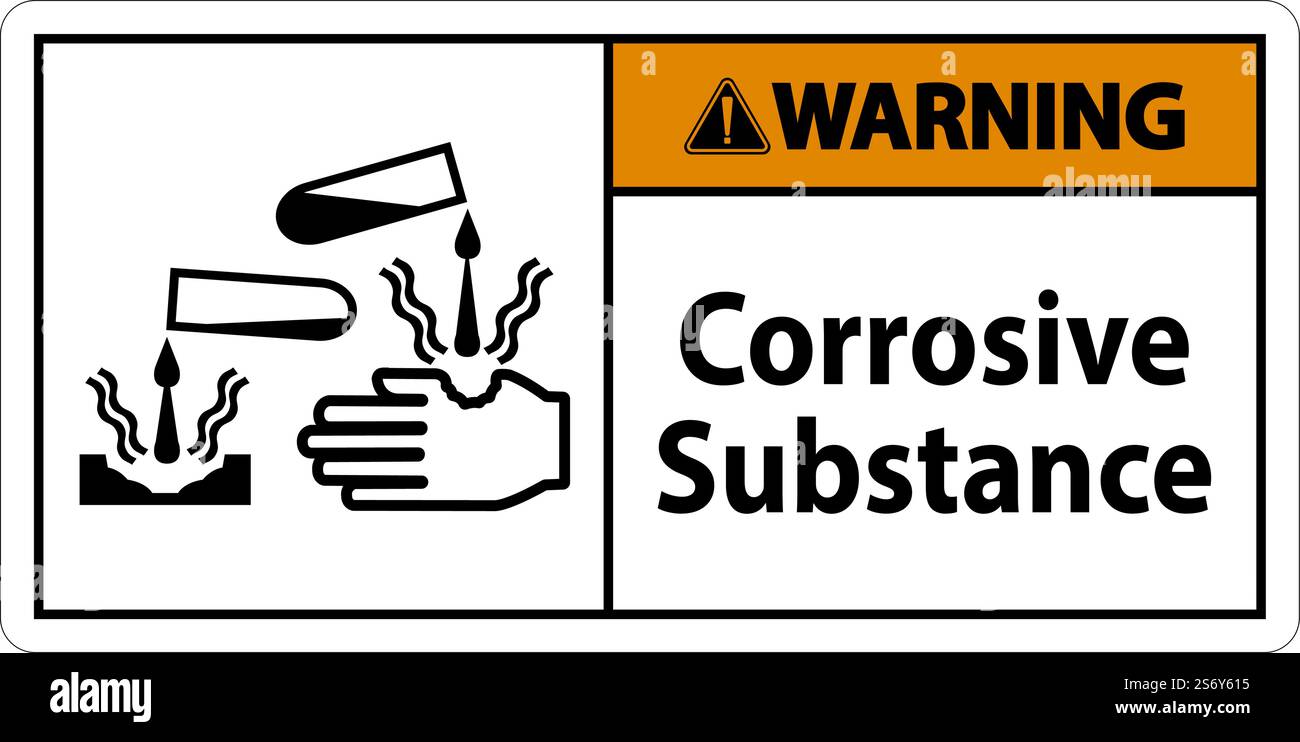 Warning Sign Corrosive Substance On White Background Stock Vector Image ...