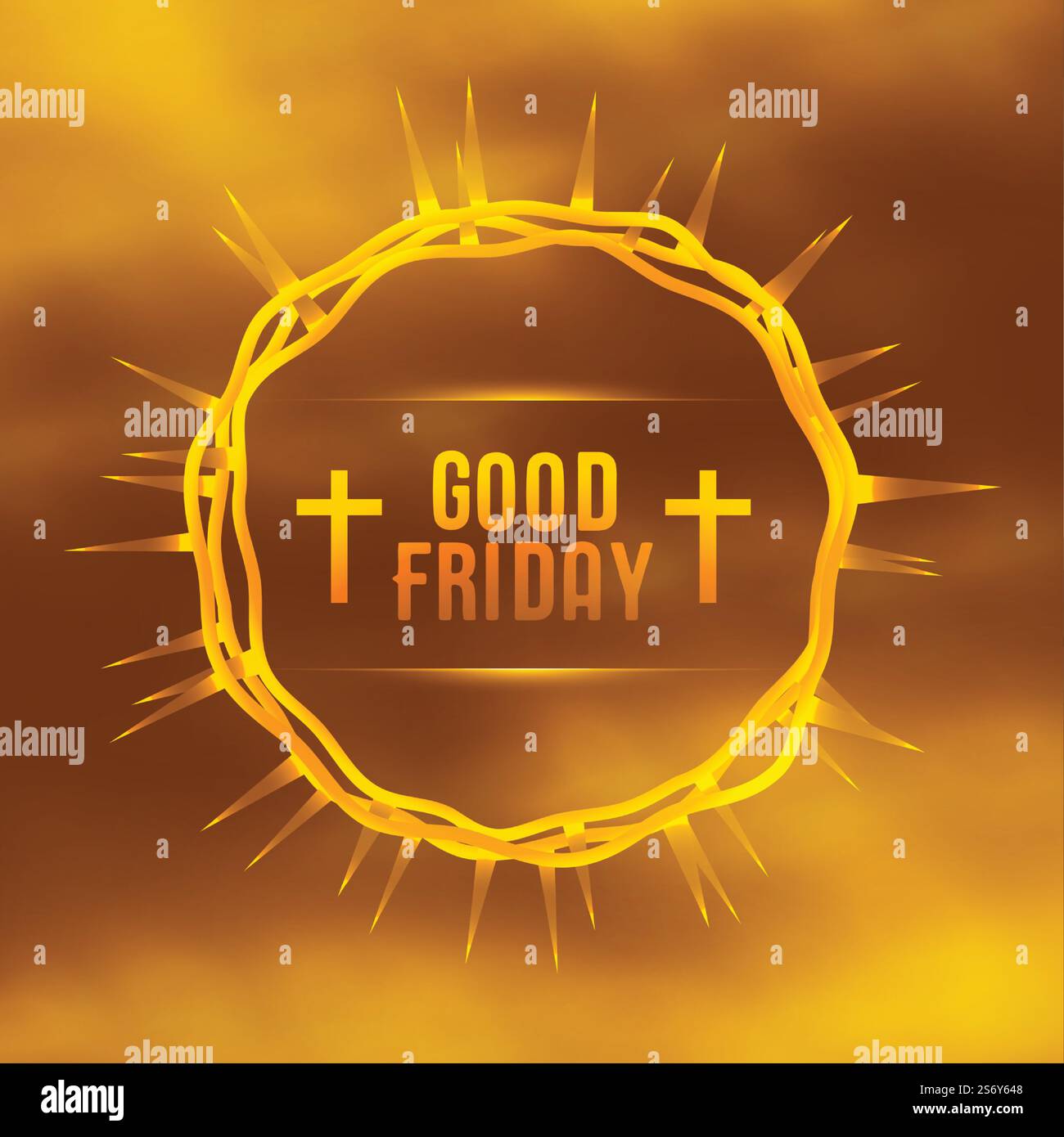 holy week good friday poster with crown of thorns Stock Vector Image ...