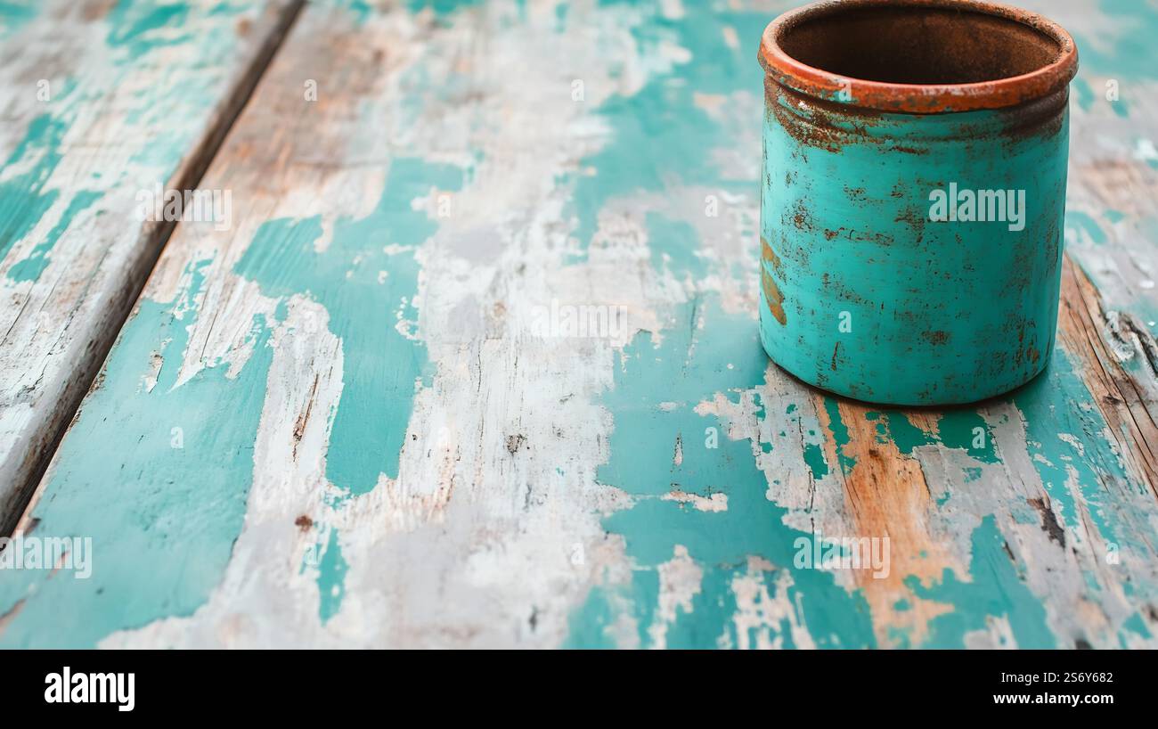 Faded and weathered outdoor furniture being restored and polished,with ...