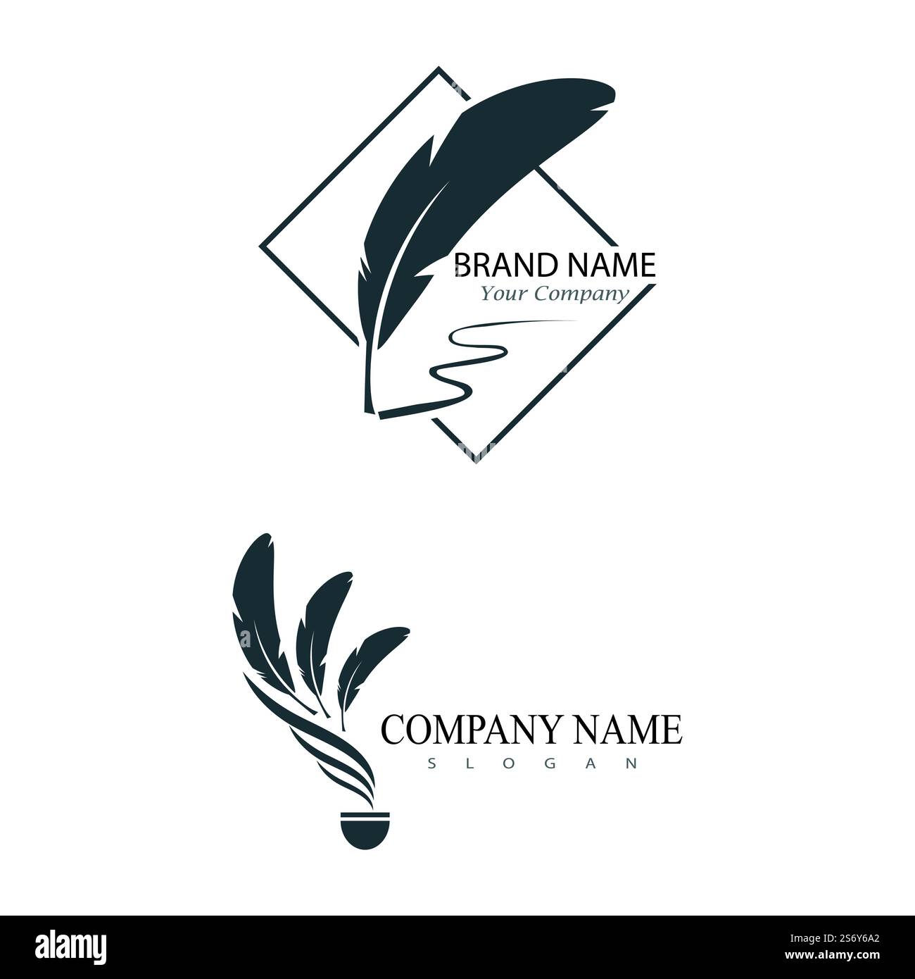 Feather Logo Vector Template Symbol Design Stock Vector Image & Art - Alamy