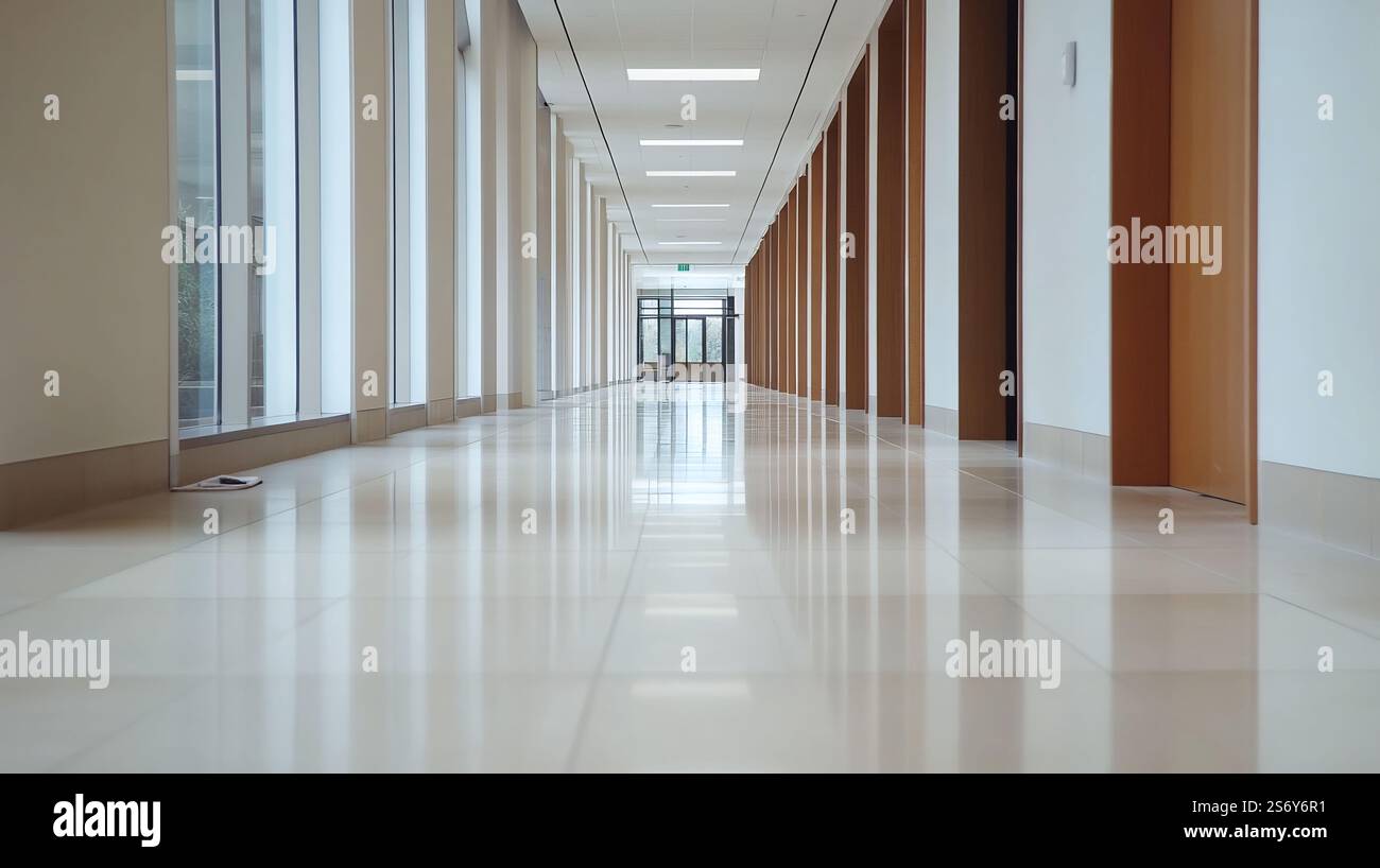 Professional cleaning team meticulously mopping and maintaining a ...
