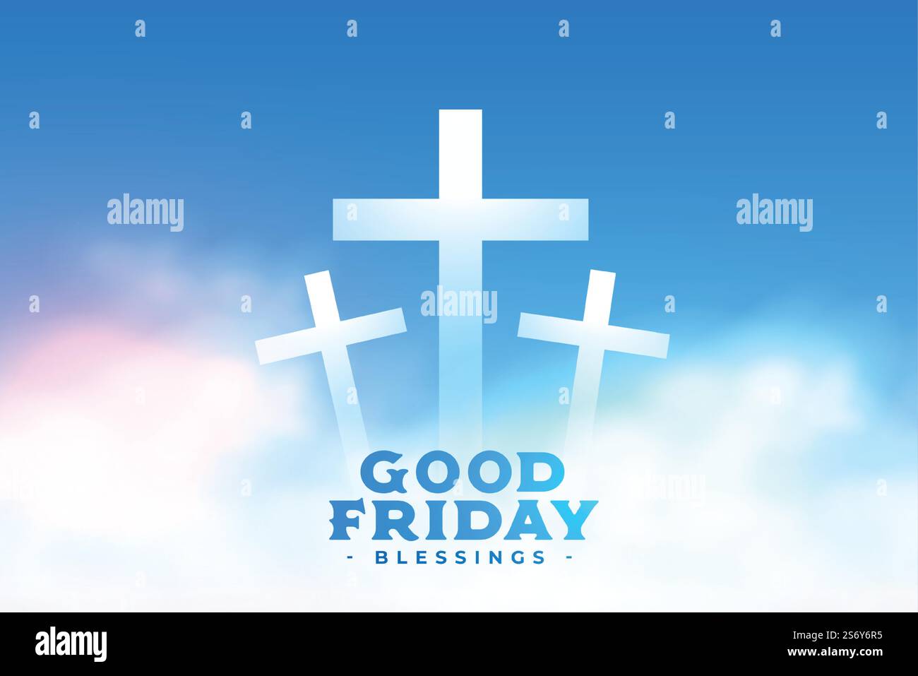 good friday crosses on sky clouds background Stock Vector Image & Art ...