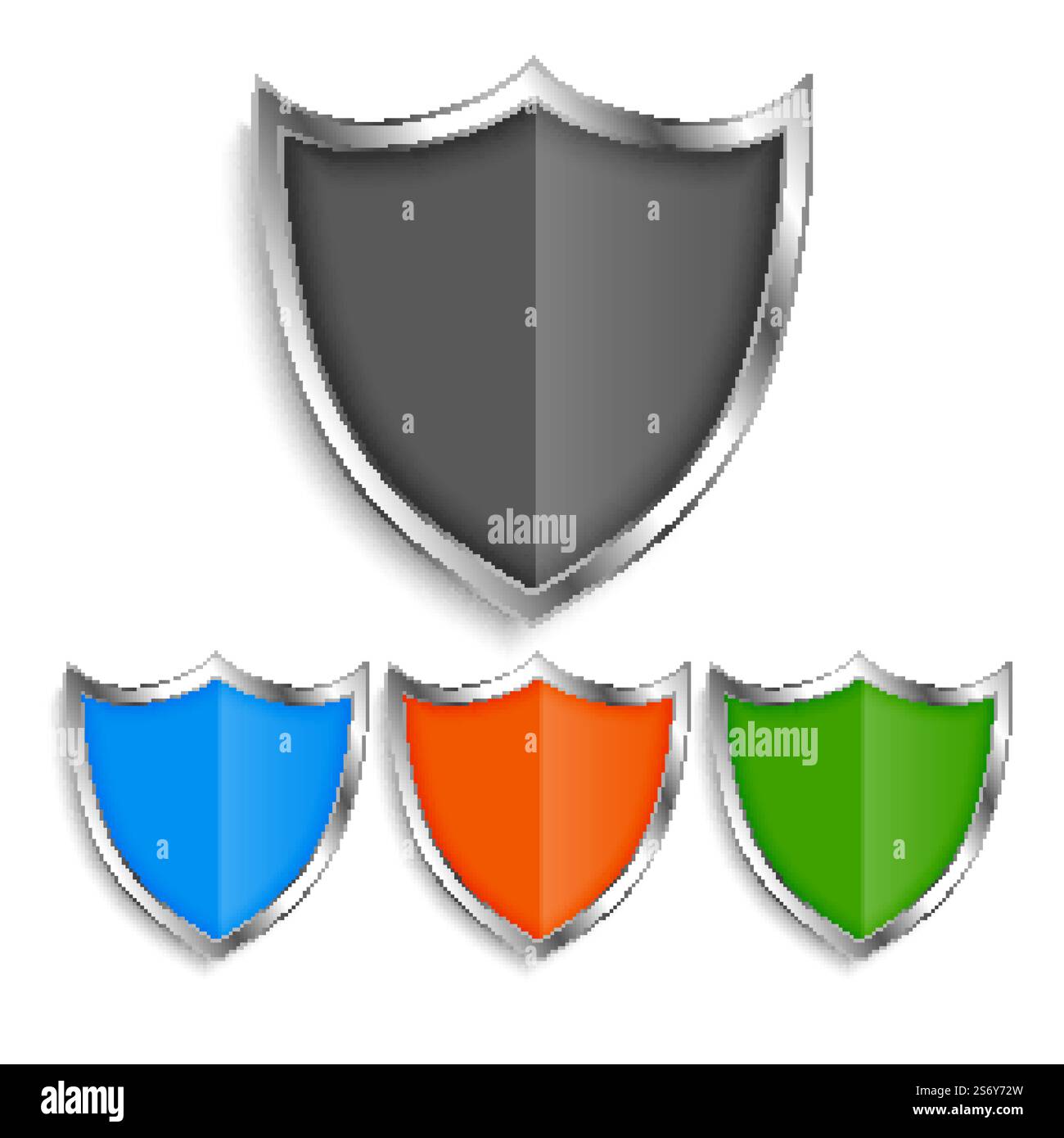 shiny metallic shield symbols badges set Stock Vector Image & Art - Alamy