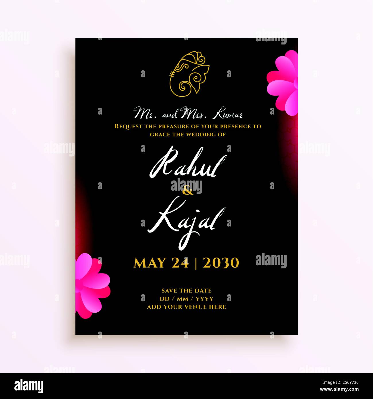 flower indian wedding card lovely design Stock Vector Image & Art - Alamy