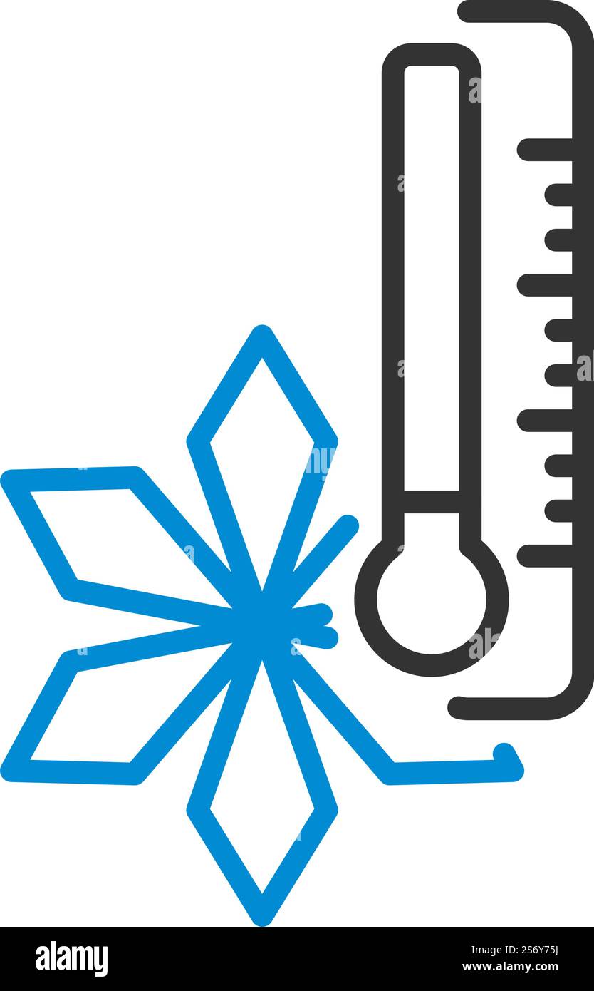 Winter Cold Icon. Editable Bold Outline With Color Fill Design. Vector ...
