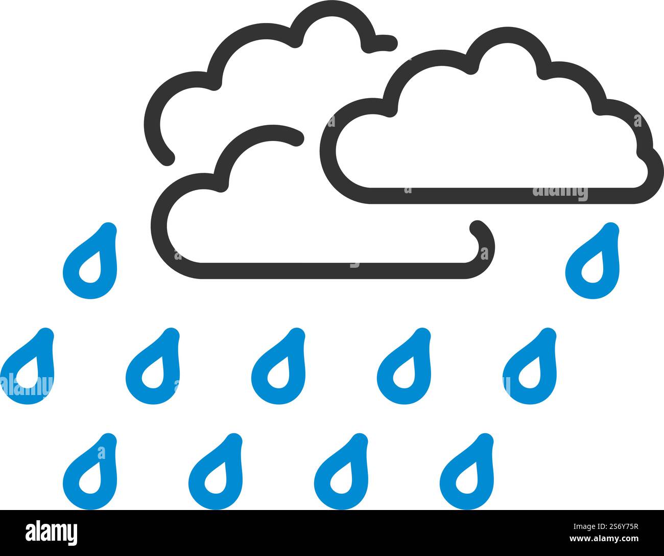Rainfall Icon. Editable Bold Outline With Color Fill Design. Vector ...