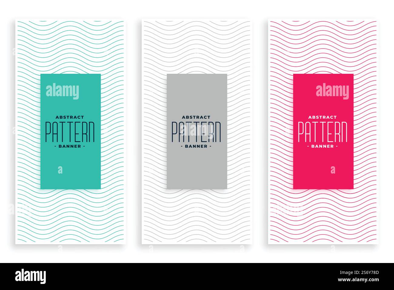 stylish line wavy smooth minimal banners set Stock Vector Image & Art ...