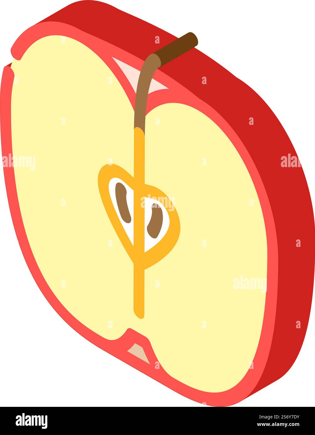apple cut in half isometric icon vector. apple cut in half sign ...