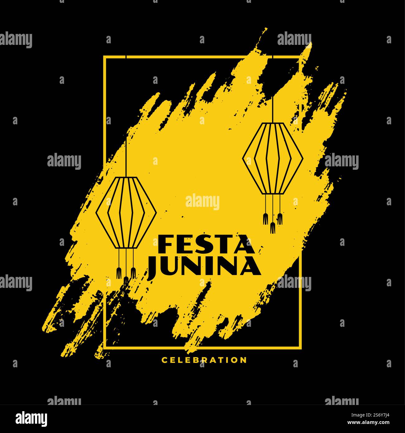 abstract festa junina background with line style lantern Stock Vector ...