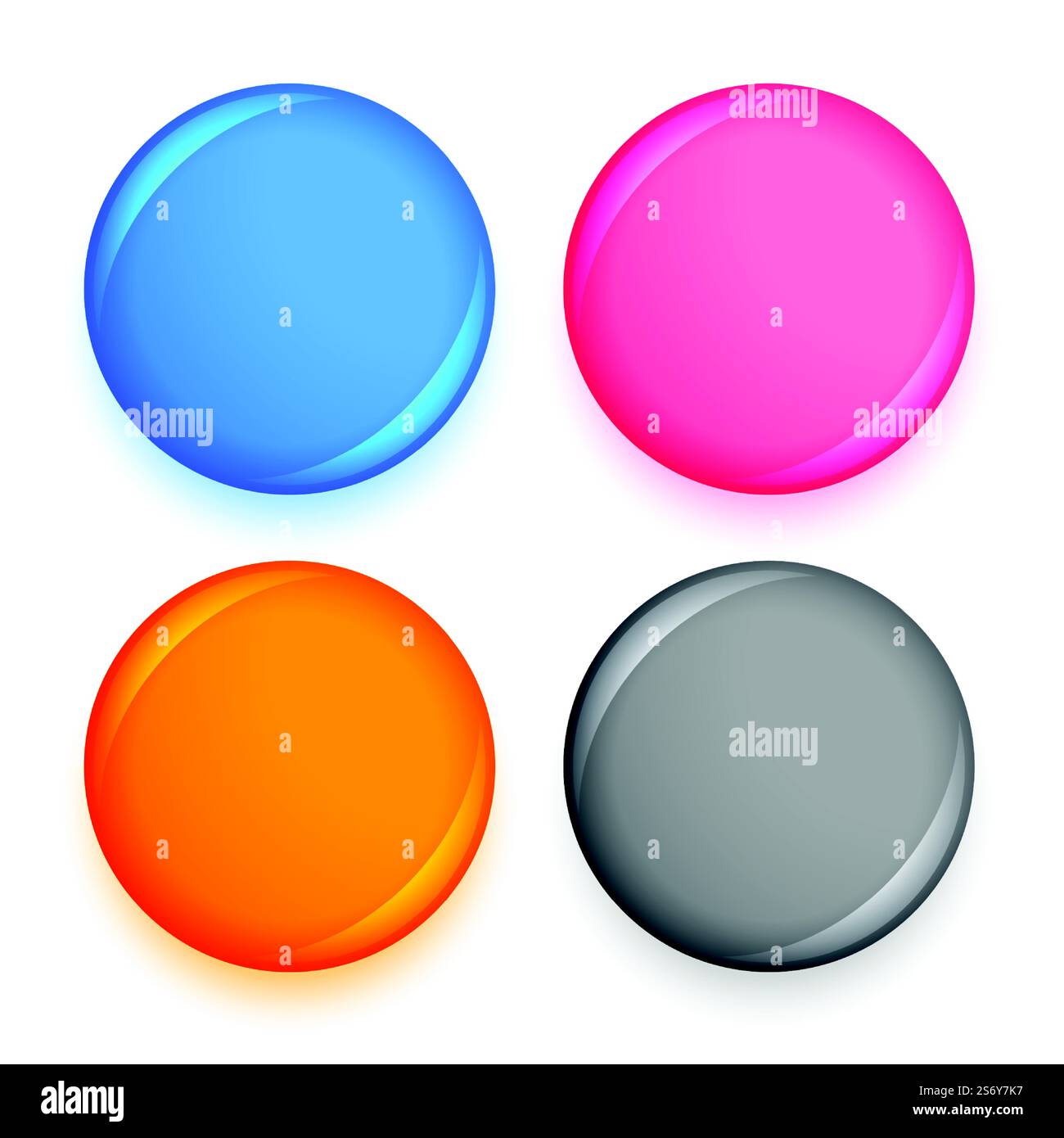 realistic circle buttons in four colors Stock Vector Image & Art - Alamy